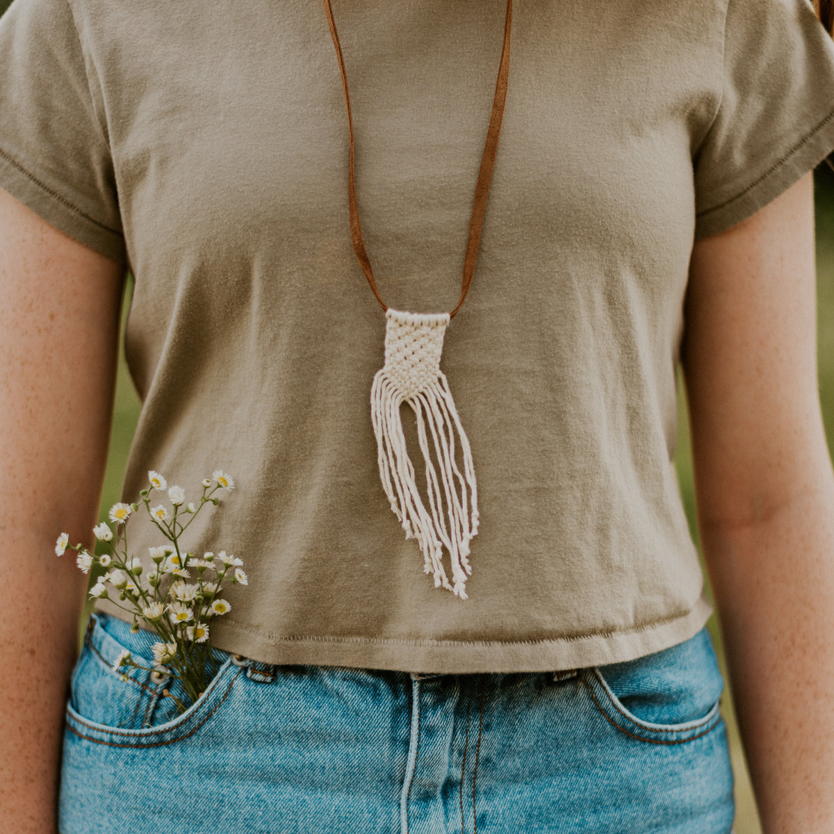 Macramé Necklace - Natural – Petite Palm